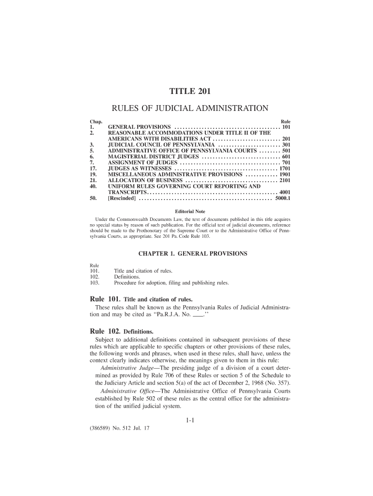 Fillable Online RULES OF JUDICIAL ADMINISTRATION Fax Email Print - pdfFiller