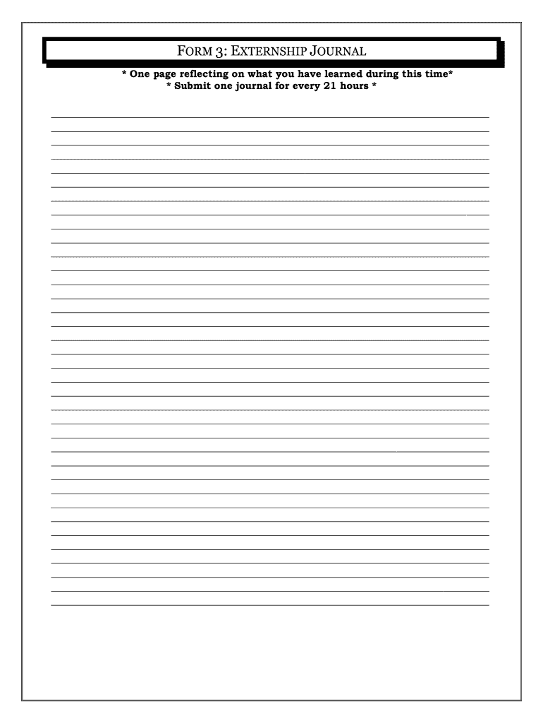 Fillable Online law pepperdine FORM 3 EXTERNSHIP JOURNAL Fax Email ...