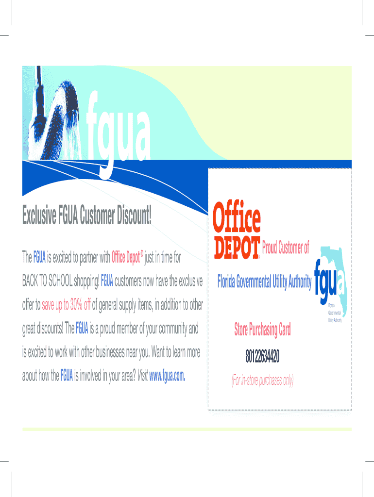 Fillable Online Exclusive FGUA Customer Discount Fax Email Print ...