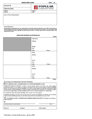 Fillable Online Property Management Signature Card 2 of 2 05 31 12 ...