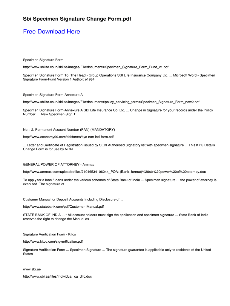 Fillable Online Sbi Specimen Signature Change Form - pdfsdocuments2com ...