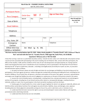 Fillable Online Rise and Run 5K Reg forms - d368g9lw5ileu7cloudfrontnet ...
