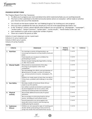 Fillable Online PROGRESS REPORT FORM - bcommunitygamesieb Fax Email ...