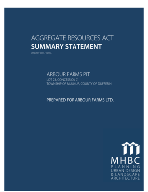 Fillable Online mulmurtownship Aggregate Resources Act Summary ...