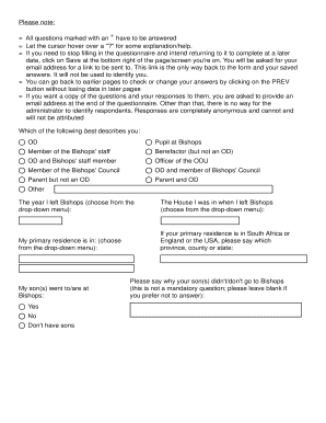 Fillable Online bishops org ODU STRATEGIC PLANNING QUESTIONNAIRE ...