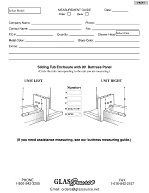 Fillable Online glassource Buttress Panel UNIT LEFT UNIT RIGHT ...