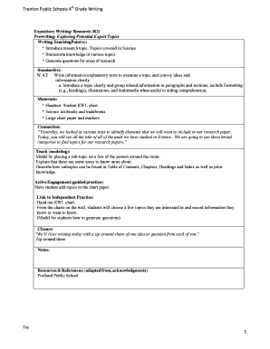 Fillable Online TPS Grade 4 Unit 4 Research Lessons - Trenton Public ...