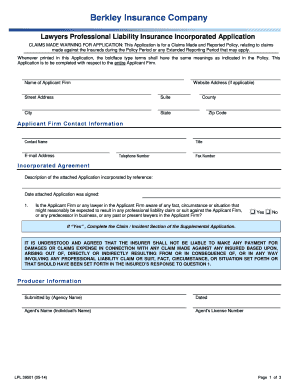 Fillable Online Berkley Insurance Company - Target Professional ...