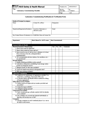 Fillable Online Checklist - Lab Commissioning Checklist Rev03rtf Fax ...