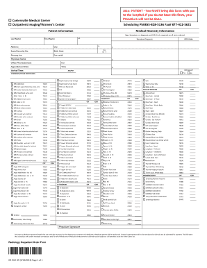 Fillable Online Outpatient Imaging Order Form - Cartersville Medical ...