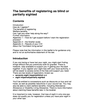 Fillable Online The benefits of registering as blind or Fax Email Print ...