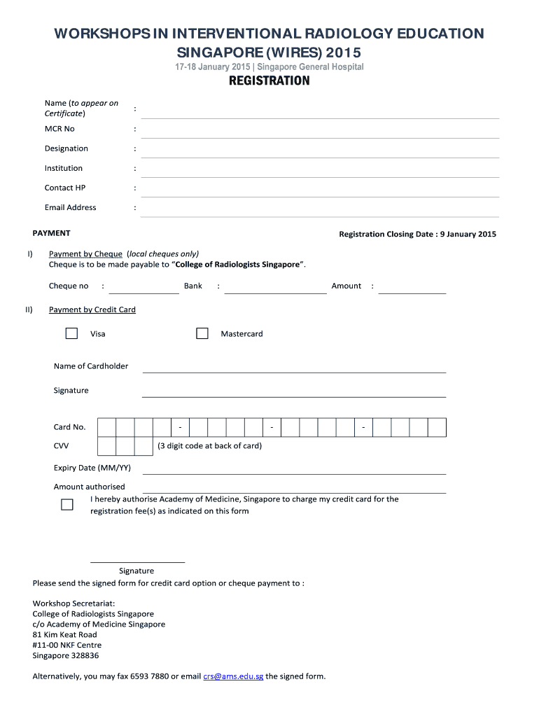 Fillable Online srs org Workshops in Interventional Radiology Education ...