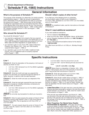 Fillable Online revenue state il Schedule F IL-1065 Instructions Schedule F IL-1065 Instructions ...