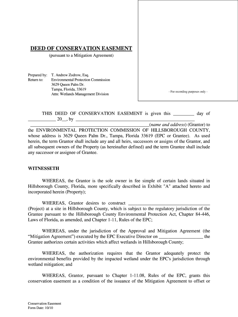 Fillable Online DEED OF CONSERVATION EASEMENT - CivicPlus Fax Email ...