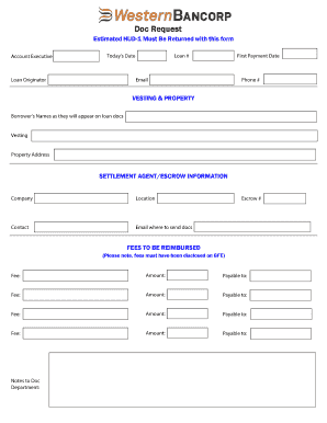 Fillable Online Estimated HUD-1 Must Be Returned with this form VESTING ...