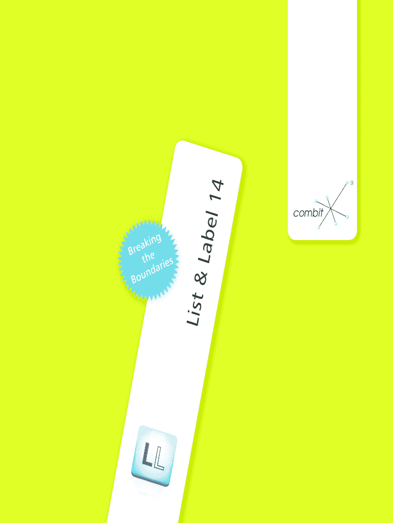 Fillable Online combit Combit List Label Productinformation combit List Label Fax Email Print ...