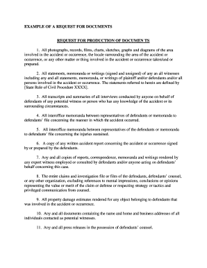 Fillable Online EXAMPLE OF A REQUEST FOR DOCUMENTS Fax Email Print ...