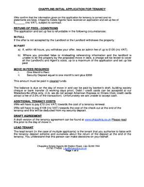 Fillable Online Liss Initial Application for Tenancy Form Fax Email ...