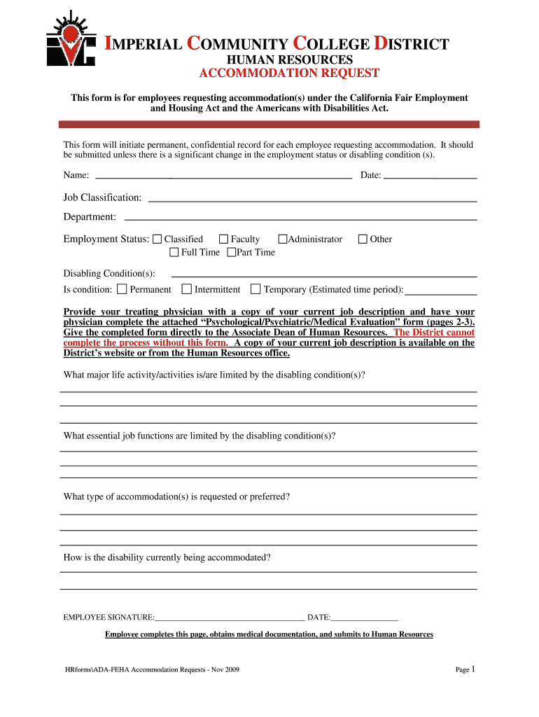 Fillable Online I COMMUNITY COLLEGE DISTRICT - Imperial Valley College Fax Email Print - pdfFiller