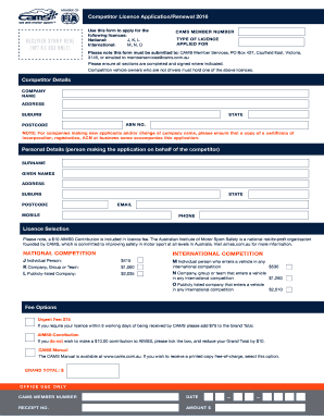 Fillable Online Use this form to apply for the CAMS MEMBER NUMBER ...
