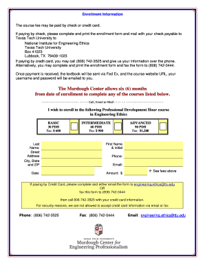 Fillable Online depts ttu Information - Texas Tech University ...