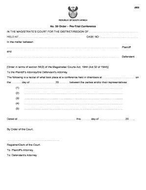 Fillable Online justice gov 20 Order PreTrial Conference Fax Email ...