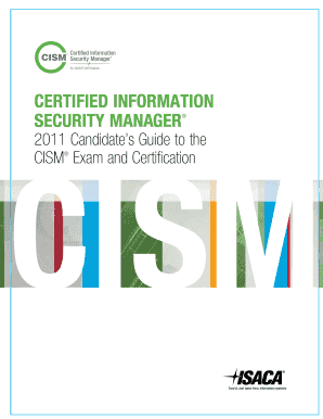 Fillable Online CISM Exam and Certification Fax Email Print - pdfFiller