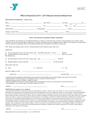 Fillable Online greenwichymca 14 15 masters form Fax Email Print ...