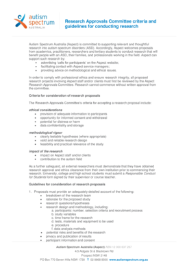 Fillable Online Research Approvals Committee criteria and Fax Email ...