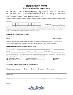 Fillable Online linnbenton Tractor & Farm Machinery Safety - linnbenton Fax Email Print - pdfFiller