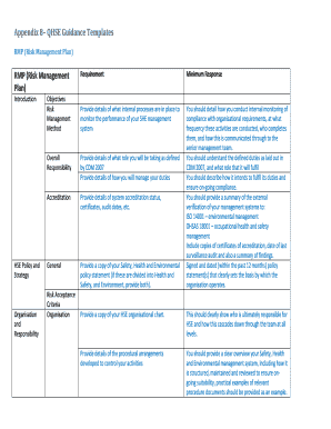 Fillable Online Appendix 8 QHSE Guidance Templates Fax Email Print ...