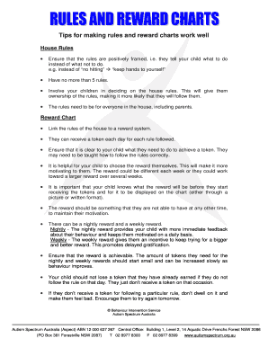 Fillable Online Tips for making rules and reward charts work well Fax ...
