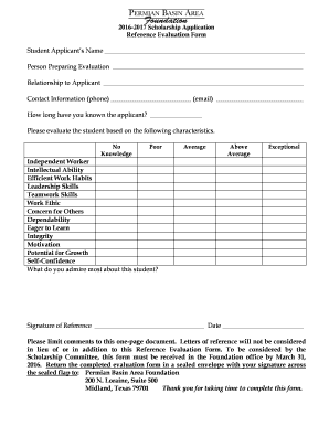 Fillable Online pbaf Reference Evaluation Form 2016 - Permian Basin Area Fax Email Print - pdfFiller