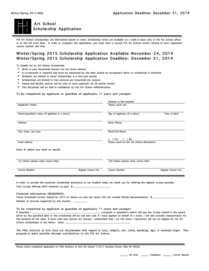 Fillable Online Scholarship Form WS15 - Flint Institute of Arts Fax Email Print - pdfFiller