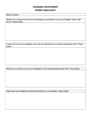 Fillable Online providencecatholic GUIDANCE DEPARTMENT PARENT BRAG ...