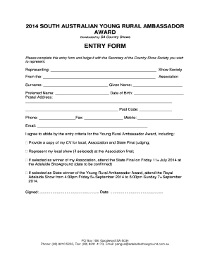 Fillable Online Conducted by ENTRY FORM - Fry Systems Pty Ltd Fax Email ...