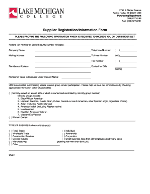 Fillable Online Supplier RegistrationInformation Form Fax Email Print - pdfFiller