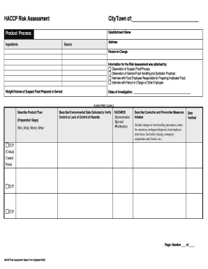 Fillable Online New HACCP RA Form.doc Fax Email Print - pdfFiller