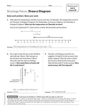 Fillable Online Name Date Homework Unit 6 Lesson 23 Strategy Focus ...