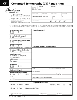 Fillable Online CT Computed Tomography CT Requisition Fax Email Print - pdfFiller