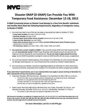 Fillable Online Disaster SNAP D SNAP Can Provide You With Temporary ...