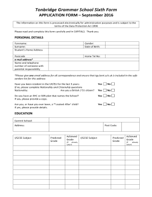 Fillable Online IB Application Form 2016 - Squarespace Fax Email Print ...