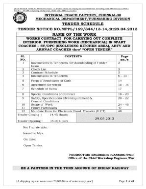 Fillable Online TENDER SCHEDULE TENDER NOTICE NOMFPL16934413-14dt29 Fax ...