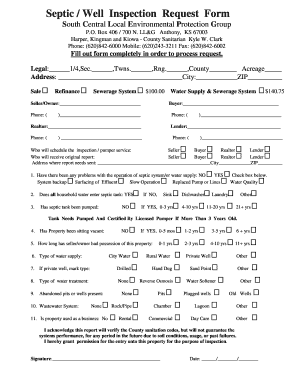 Fillable Online Septic Well Inspection Request Form Fax Email Print ...