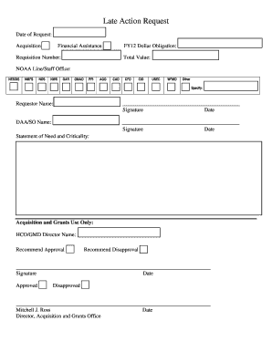 Fillable Online ago noaa Late Action Request Form 3 - agonoaagov Fax ...