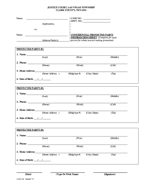 Fillable Online JUSTICE COURT, LAS VEGAS TOWNSHIP CLARK COUNTY, NEVADA ...