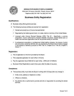 Fillable Online Business Entity Registration - Arizona Fax Email Print ...
