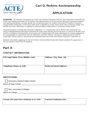 Fillable Online Perkins Application.docx Fax Email Print - pdfFiller