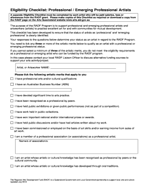 Fillable Online Eligibility Checklist Professional Emerging Fax Email ...