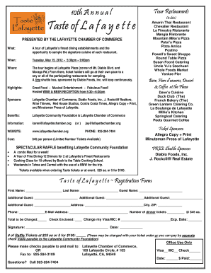 Fillable Online lafayettechamber 12 Participants Registration Flyer Fax ...
